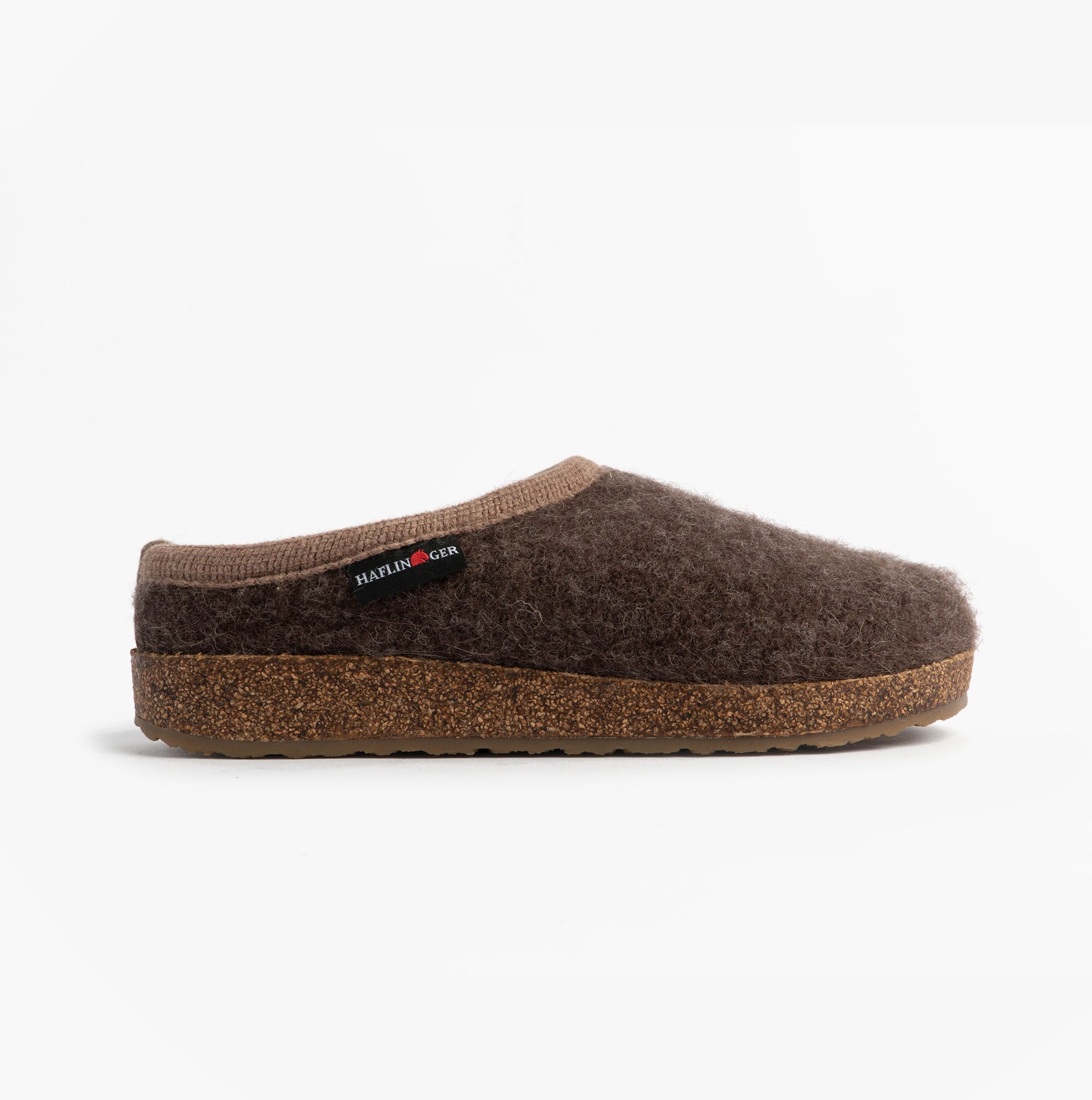 Haflinger PANDA Womens Felt Clogs Brown | House Of Slippers