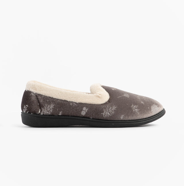 Jo & Joe ANNIE Womens Full Slippers Grey | House Of Slippers
